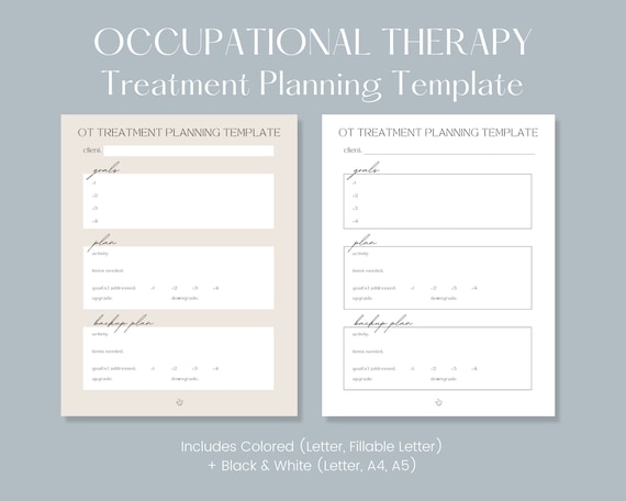 Occupational Therapy Treatment Planning Template OT Minimal | Etsy