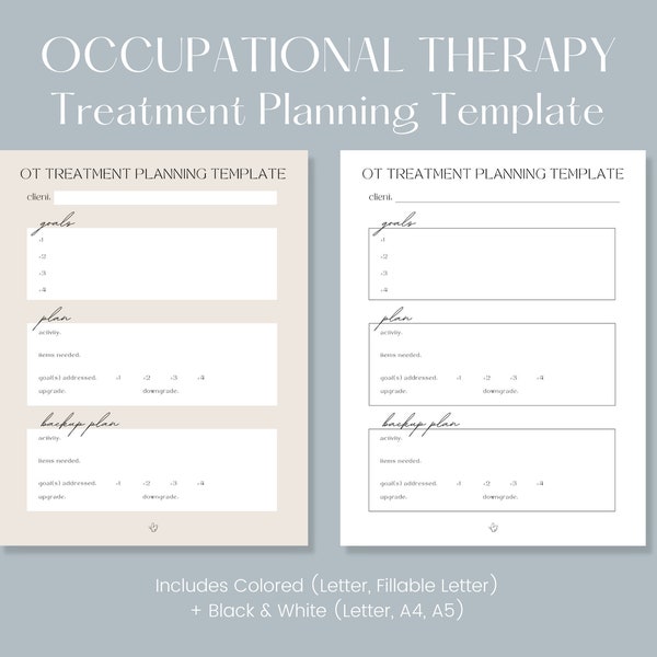 Treatment Plan Template - Etsy