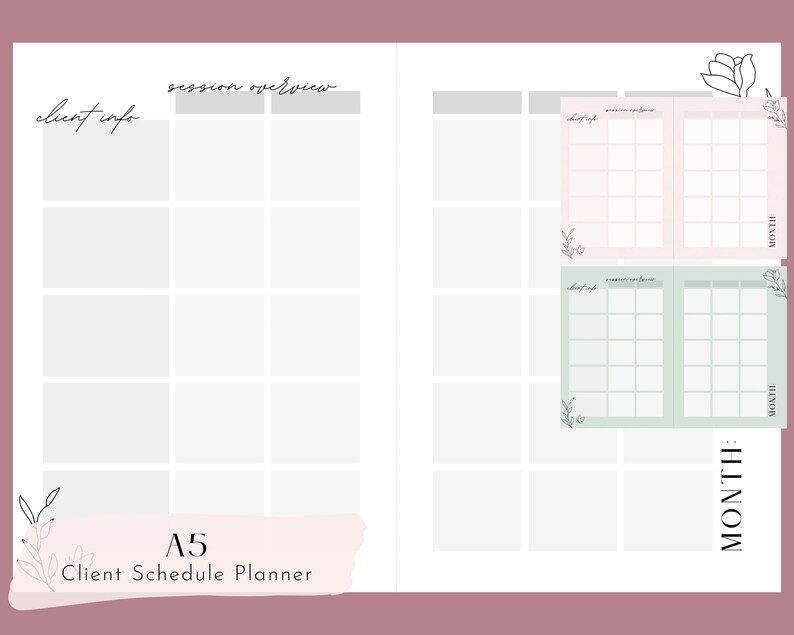 Occupational Therapy Client Schedule Planner Template | OT Minimal ...