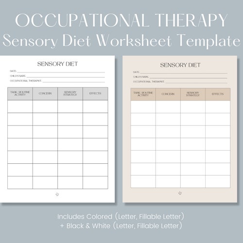 Occupational Therapy Treatment Planning Template OT Minimal - Etsy