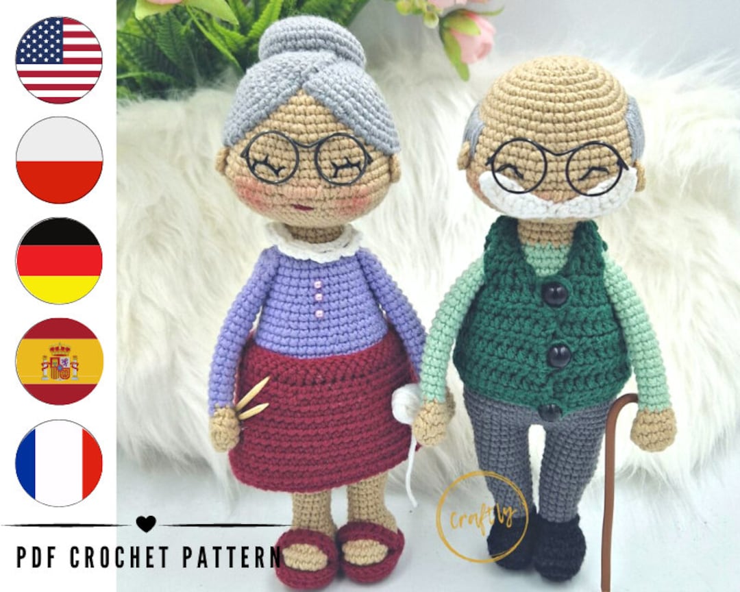 PDF Grandparents Crochet Pattern Grandma and Granddaddy - Etsy