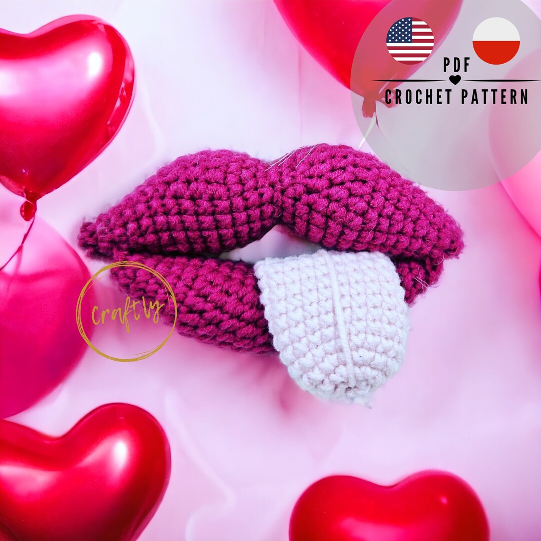 PDF Mini Mouth Crochet Pattern, Mouth Crochet Pattern, Valentine's Gift ...
