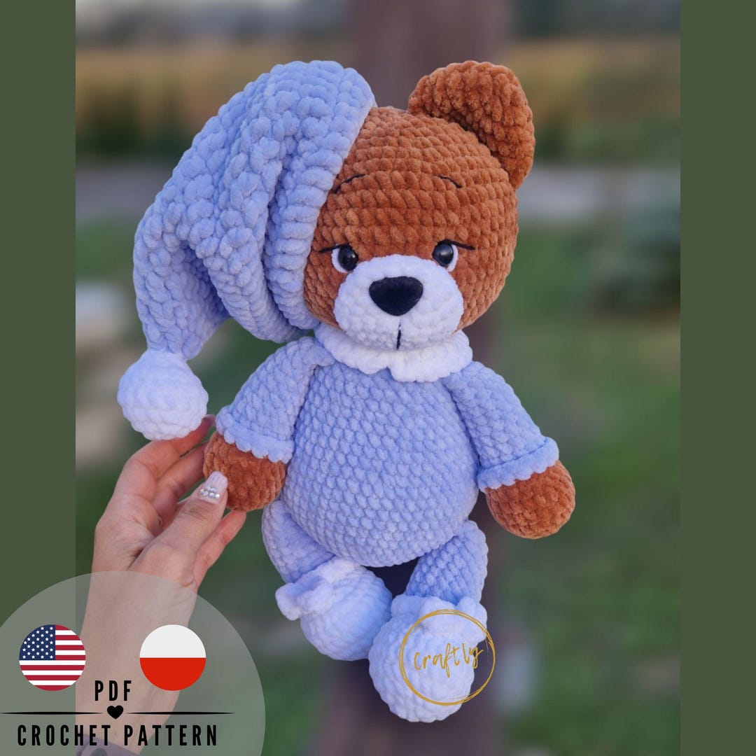 Teddy Bear Pyjamas Crochet Pattern: Amigurumi Toy (PDF Pattern) - Etsy