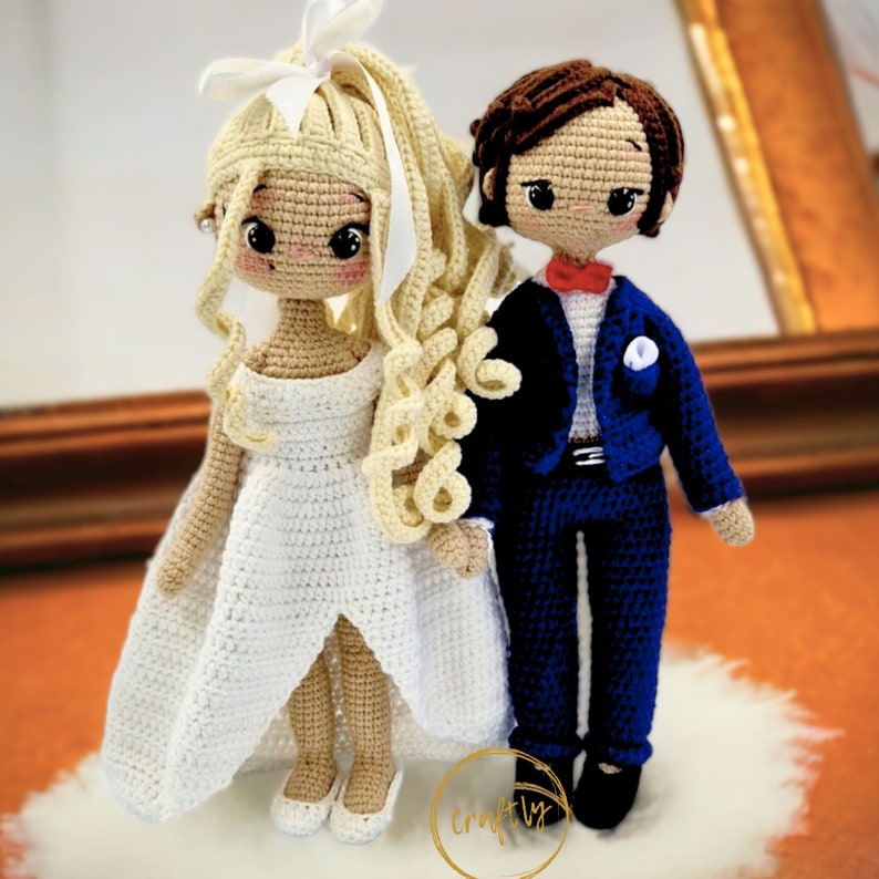 Wedding Couple Doll Crochet Pattern, Bride and Groom Amigurumi Doll ...