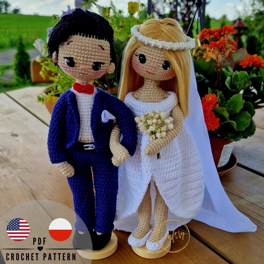 PDF Bride and Groom Doll Amigurumi Crochet Pattern, Pdf in English and ...