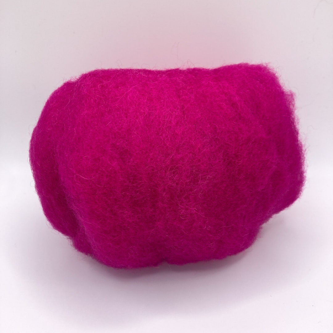 The Best Needle Felting Wool Hot Pink Bright Pink Carded - Etsy