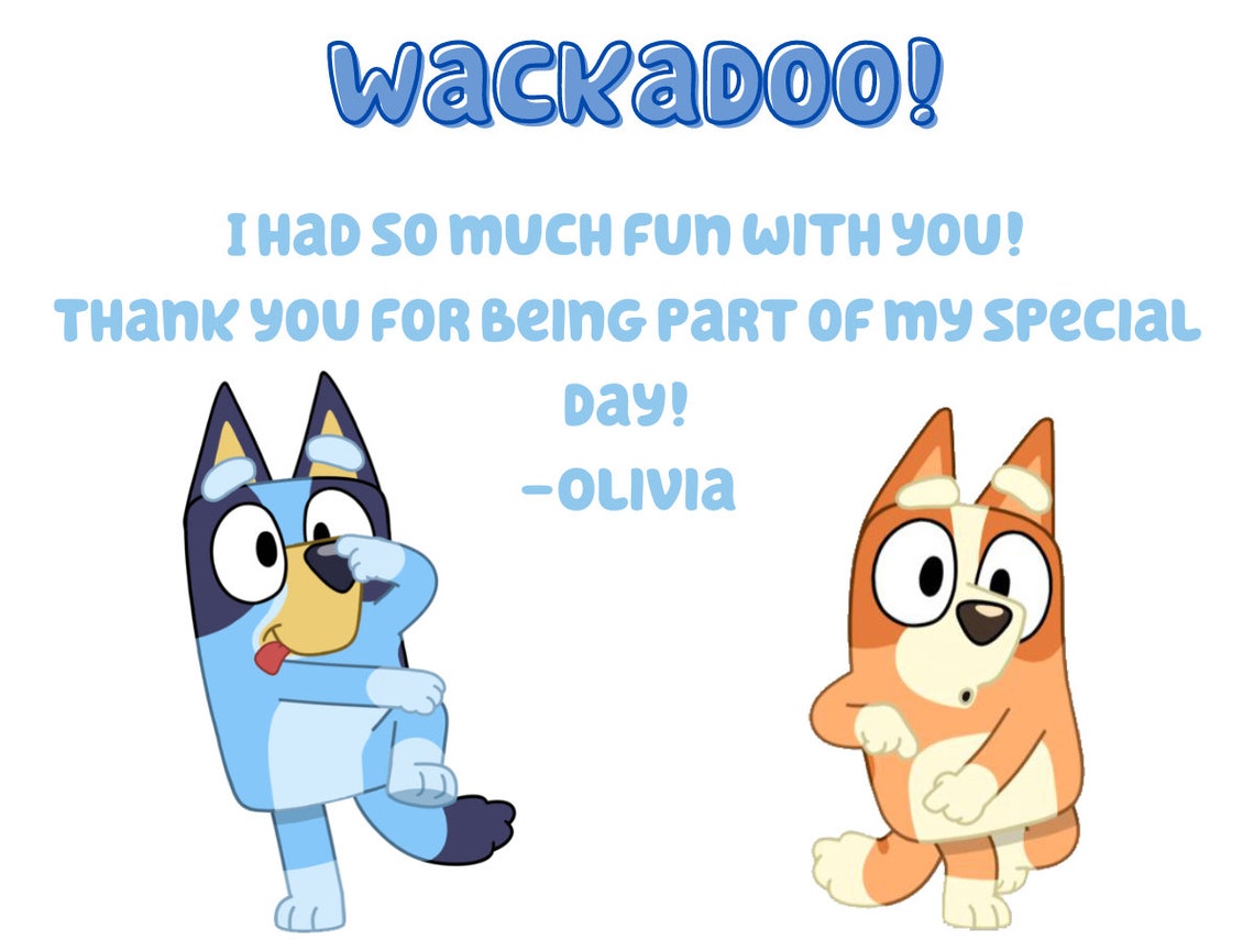 Bluey Birthday Invitation, Thank You Card, Sticker DIGITAL FILE ONLY ...