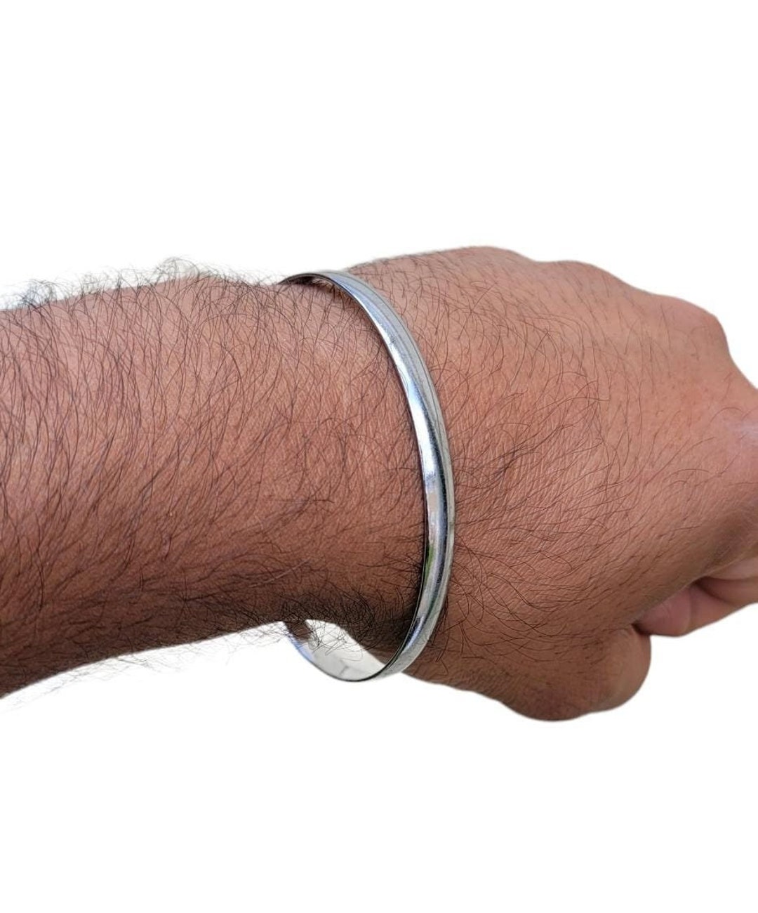 Chrome Plated Smooth Plain Sikh Singh Kaur Khalsa Kara Kada Bracelet ...