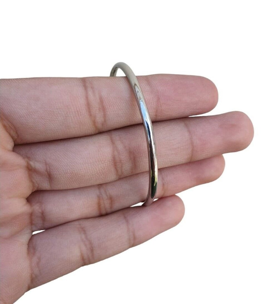 Stainless Steel Kara Silver Tone Thin Sikh Singh Kaur Khalsa Round ...