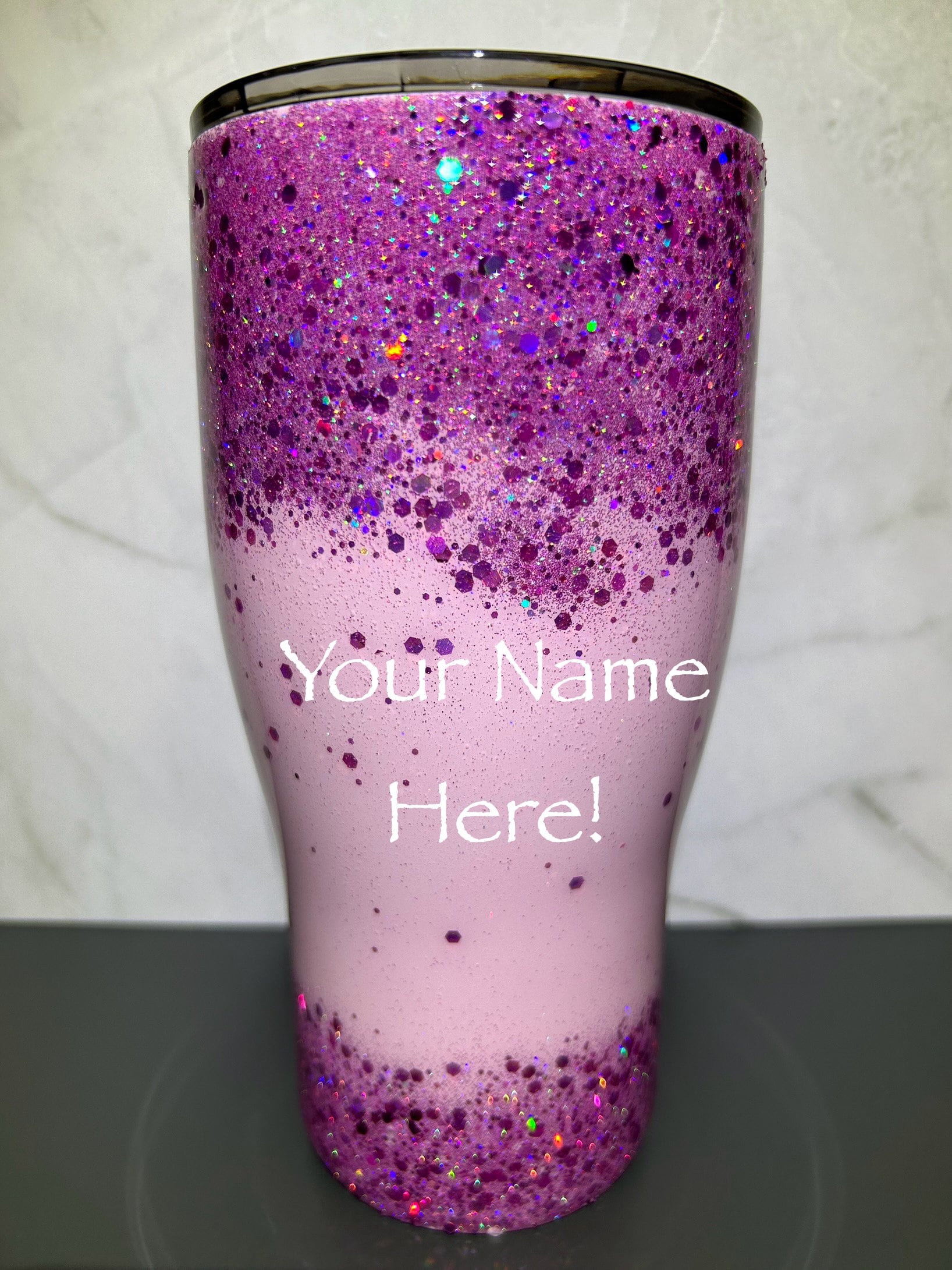 Pink Glitter Stainless Steel Custom Tumbler Cup - Add Your Name! - Etsy