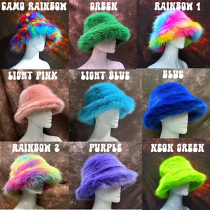 Fuzzy Bucket Hat-rave Hat-trippy Hat-psychedelic-music - Etsy