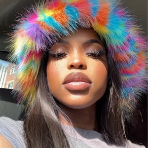 Fuzzy Bucket Hat-rave Hat-trippy Hat-psychedelic-music - Etsy