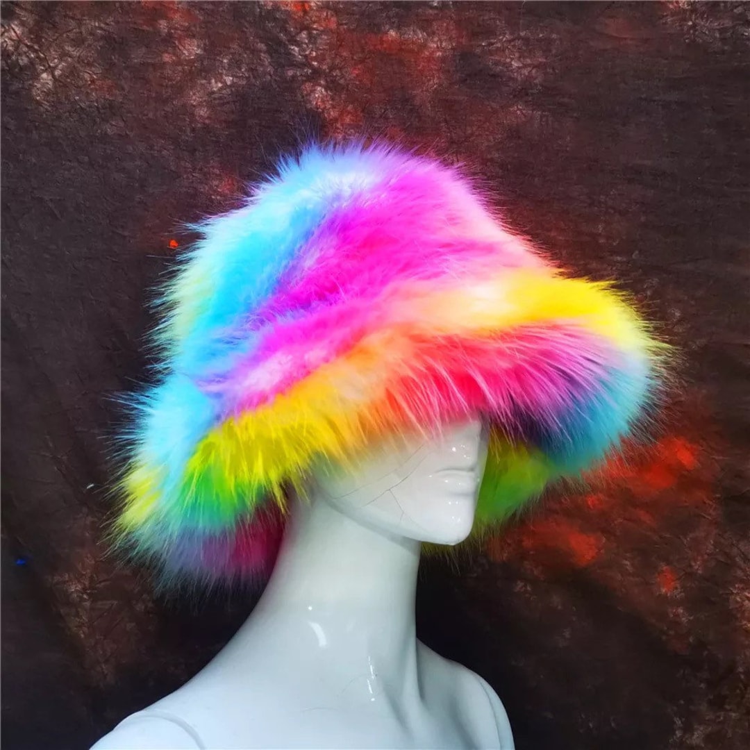 Fuzzy Bucket Hat-rave Hat-trippy Hat-psychedelic-music - Etsy
