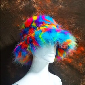Fuzzy Bucket Hat-rave Hat-trippy Hat-psychedelic-music - Etsy