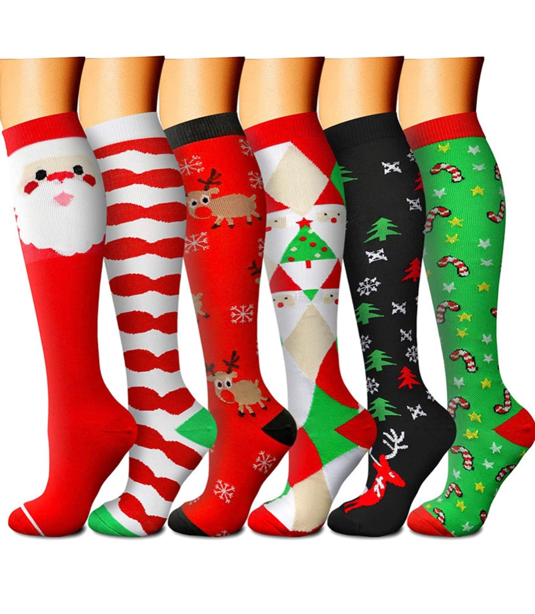 Mystery Bundle Christmas Compression Socks for Women 3-pair 20-30 Mmhg ...