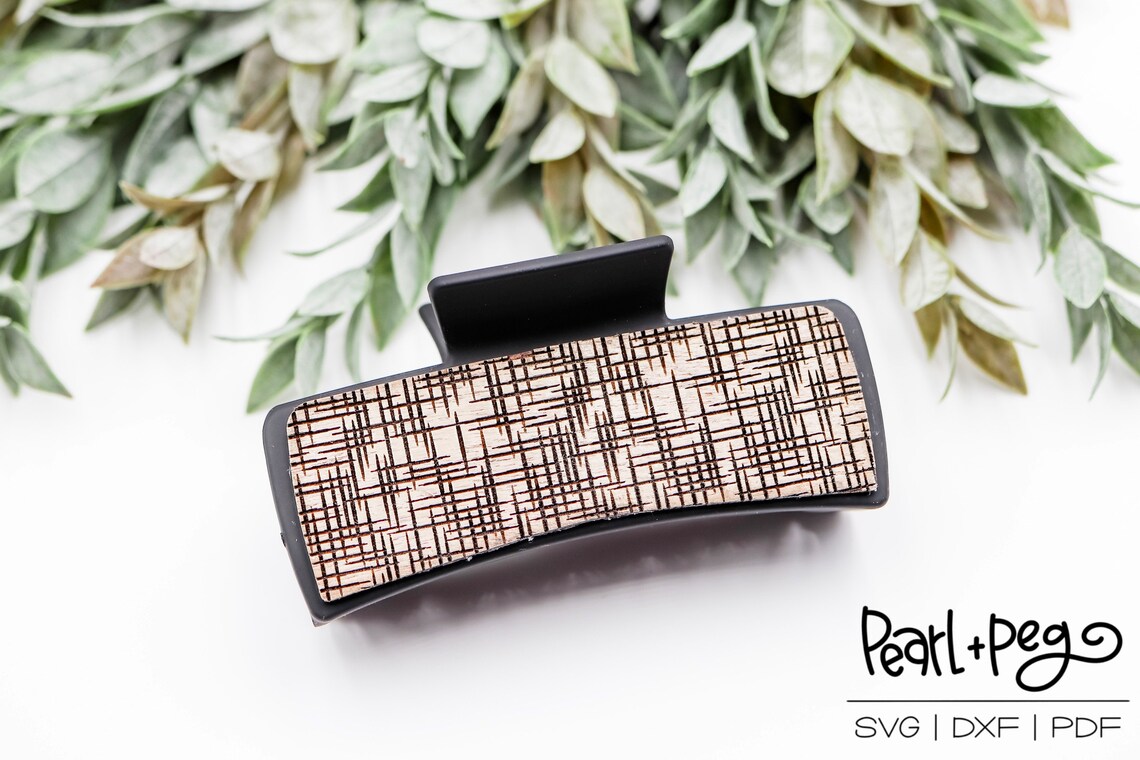 Cross Hatch 2 Options Hair Clip Laser Engraved Hair Clip File - Etsy