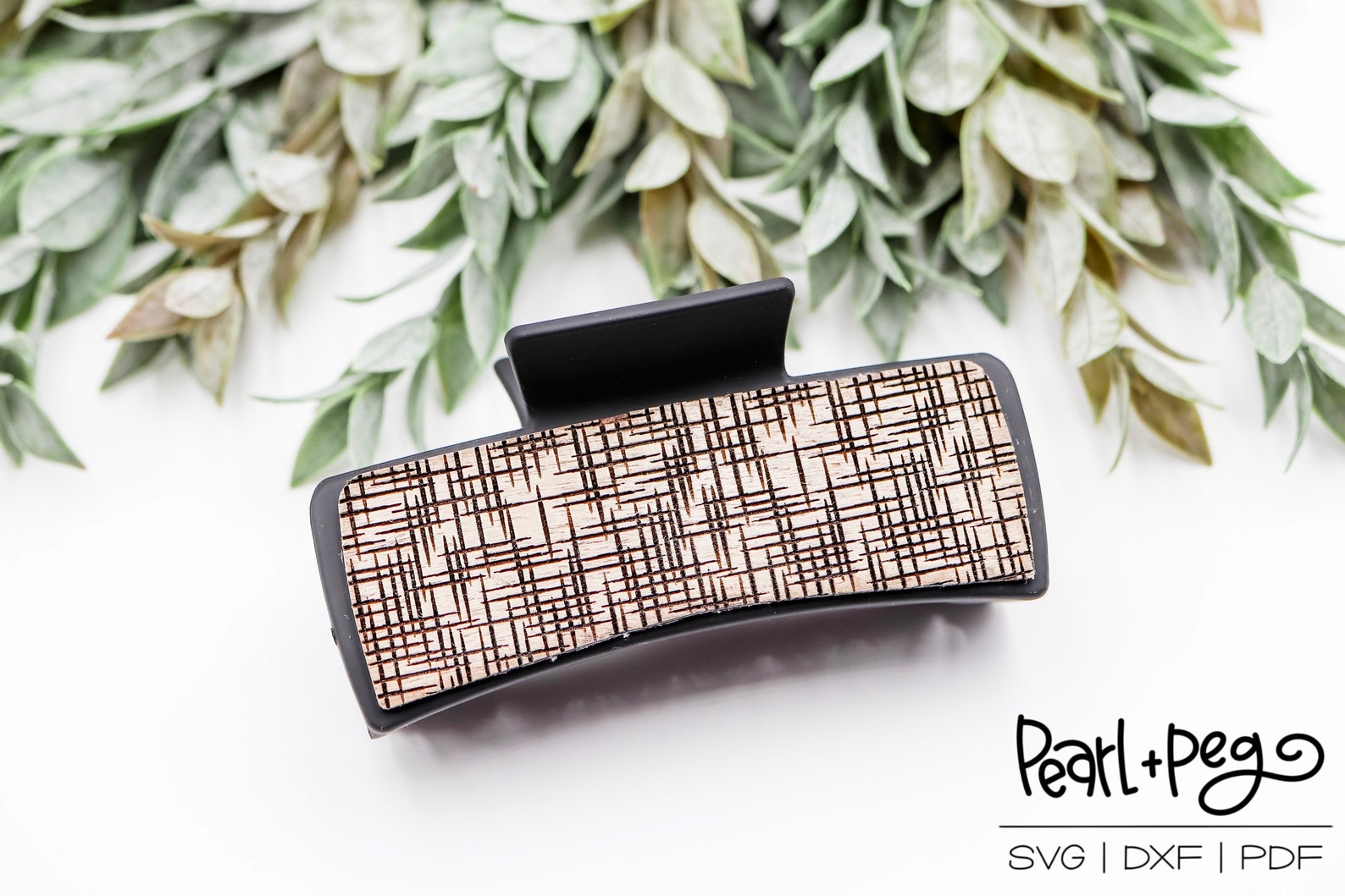 Cross Hatch 2 Options Hair Clip Laser Engraved Hair Clip File - Etsy