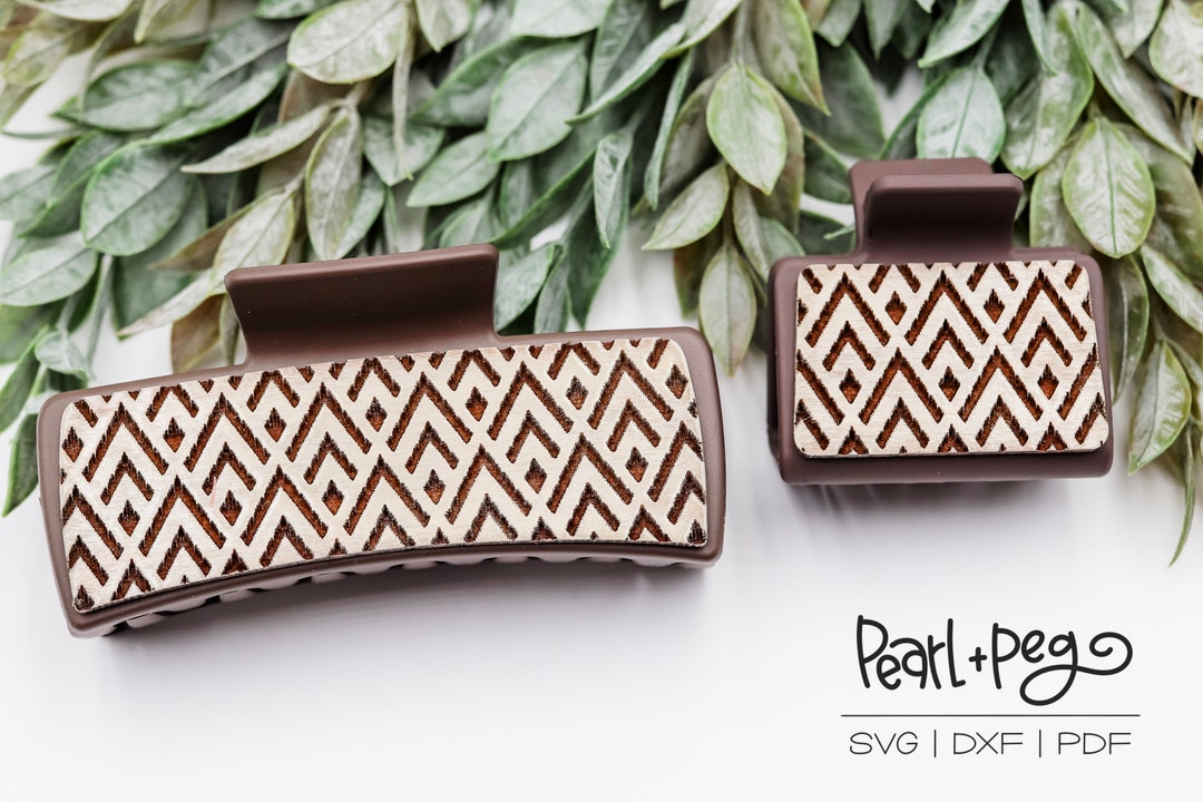 Distressed Chevron Laser Engraved Hair Clip File - Etsy