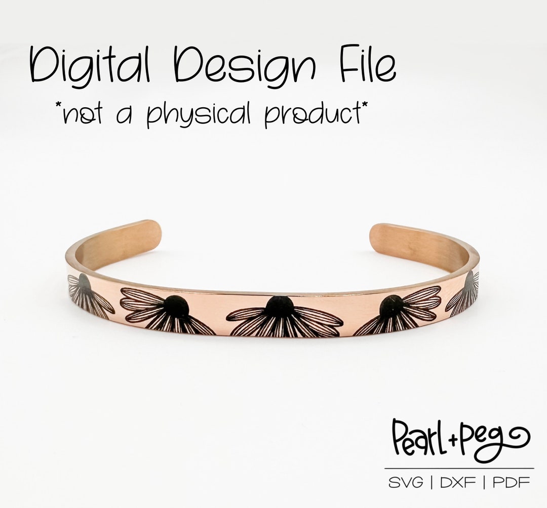 Flat Daisy Metal Blank Bangle Engrave Digital Download File - Etsy
