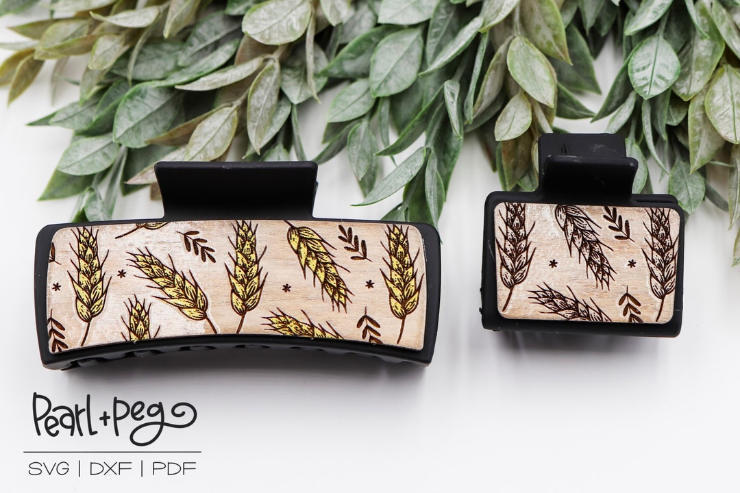 Wheat Patterned Laser Engraved Hair Clip File - Etsy