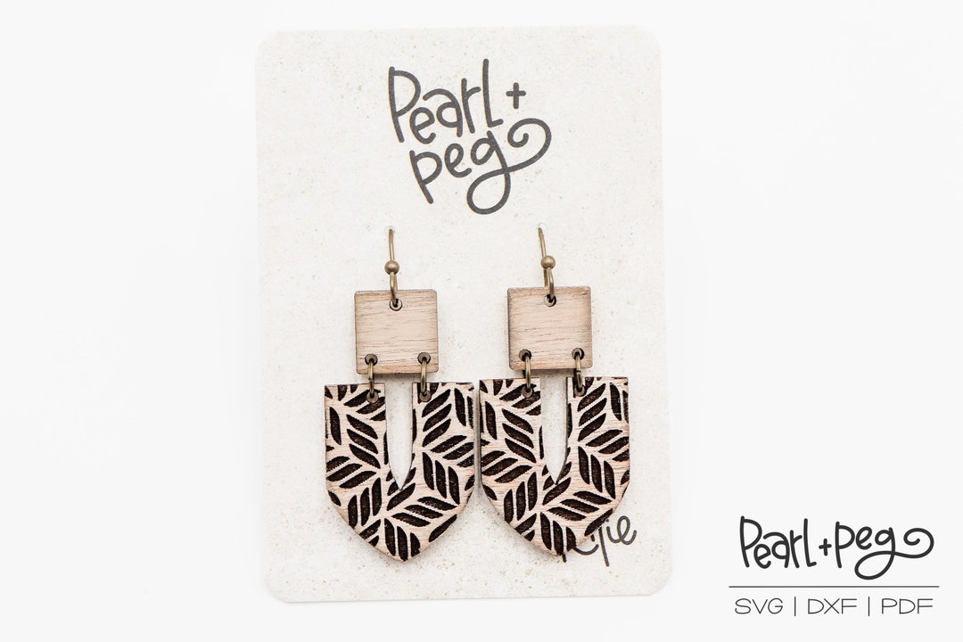 Squared V 2 Part Pattern Laser Engraved Earrings Digital Download - Etsy