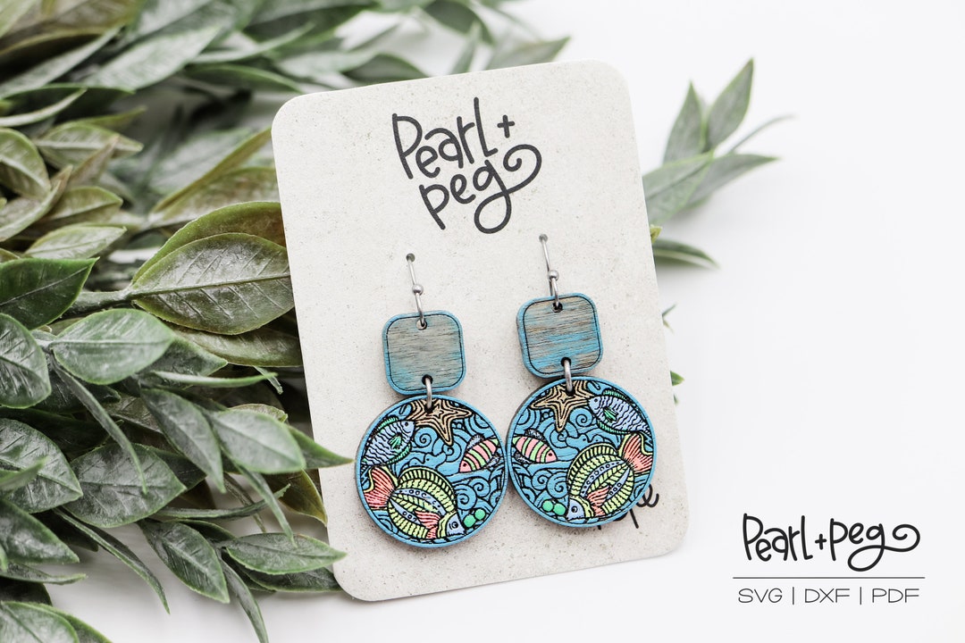 Under the Sea Mandala Laser Engraved Earrings Digital Download - Etsy