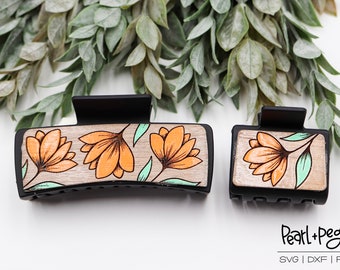 Cross Hatch 2 Options Hair Clip Laser Engraved Hair Clip File - Etsy