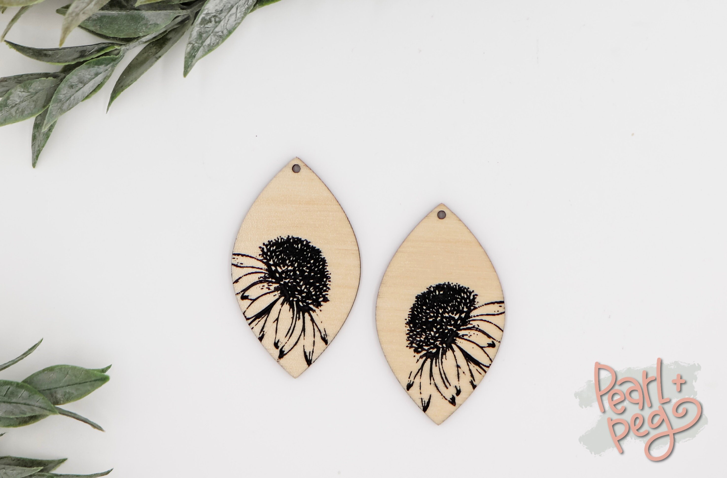 Sunflower Center Floral Laser Engraved Earring Digital Download - Etsy