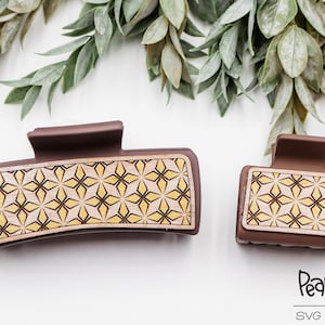 Diamond Pattern Hair Clips Laser Engraved Hair Clip File - Etsy