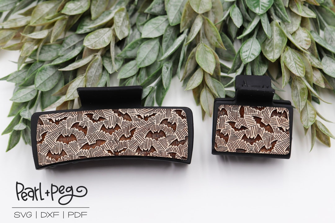 Scattered Bats Laser Engraved Hair Clip File - Etsy