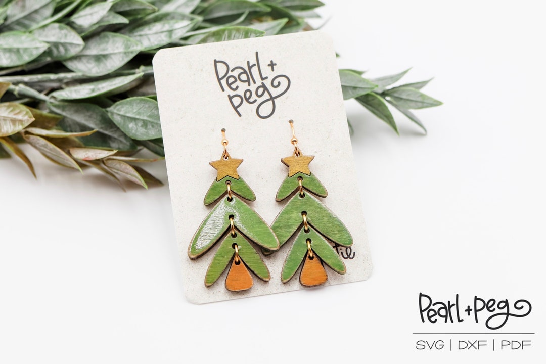 Layered Tree Dangles Laser Engraved Earrings Digital Download - Etsy