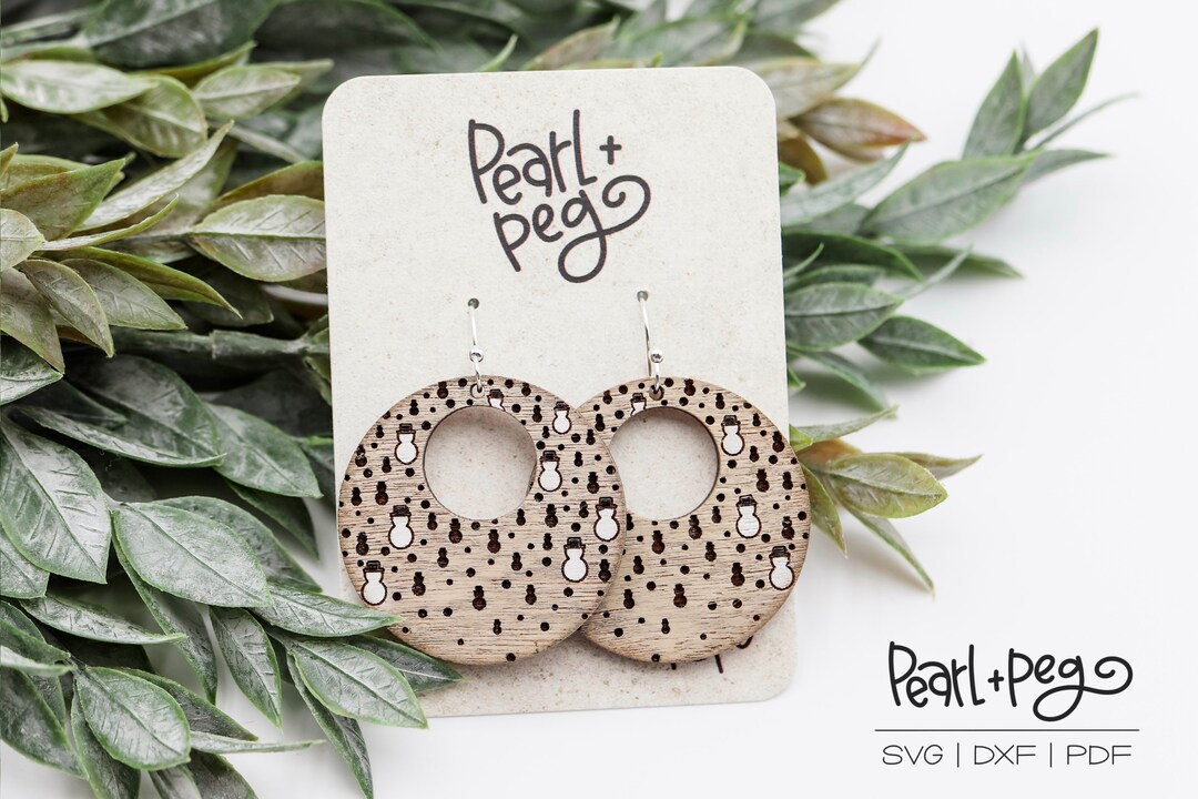 Floating Snowman Laser Engraved Earrings Digital Download - Etsy