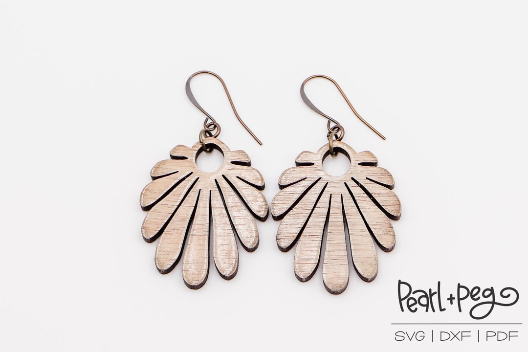 Spread Drops Hoop Laser Engraved Earrings Digital Download - Etsy