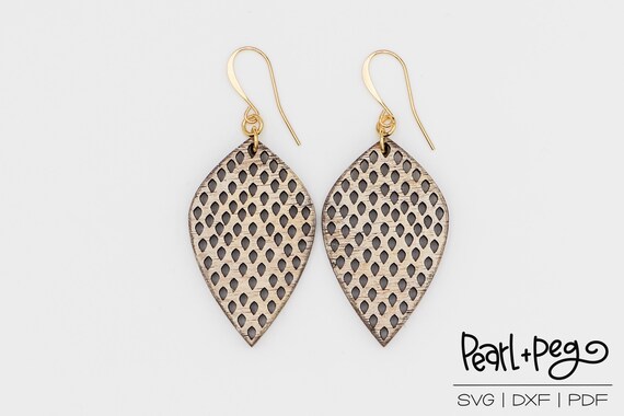 Spade Cut Out Shape Laser Engraved Earrings Digital Download - Etsy