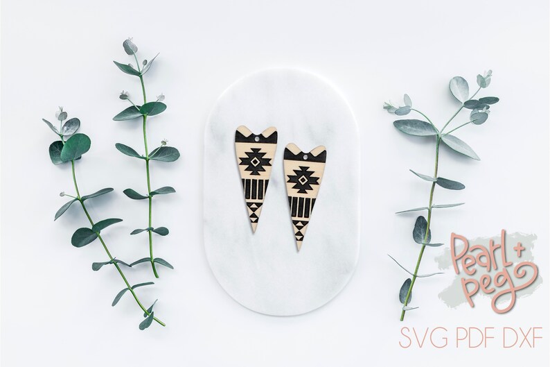 Aztec Tribal Long Heart Shaped Laser Engraved Digital Download | Etsy