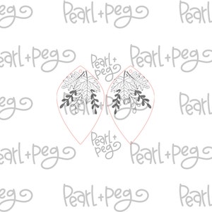 Leaves Sprout Drop Laser Engraved Earrings Digital Download - Etsy