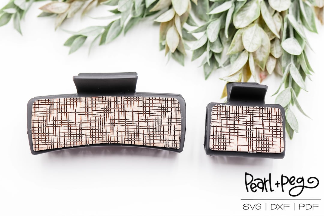 Cross Hatch 2 Options Hair Clip Laser Engraved Hair Clip File - Etsy