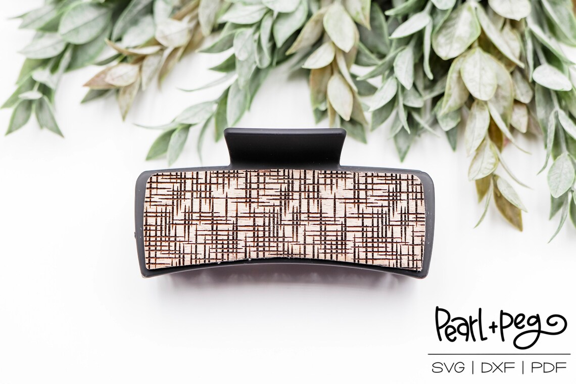 Cross Hatch 2 Options Hair Clip Laser Engraved Hair Clip File - Etsy