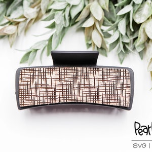 Cross Hatch 2 Options Hair Clip Laser Engraved Hair Clip File - Etsy
