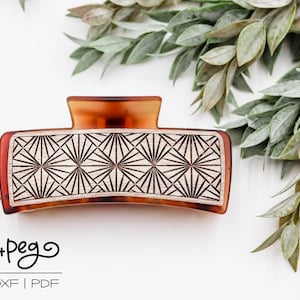 Art Deco Patterned Hair Clip Laser Engraved Hair Clip File - Etsy
