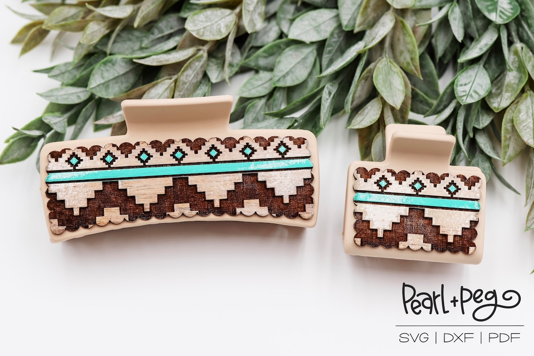 Scalloped Western 2 Sizes Laser Engraved Hair Clip File - Etsy