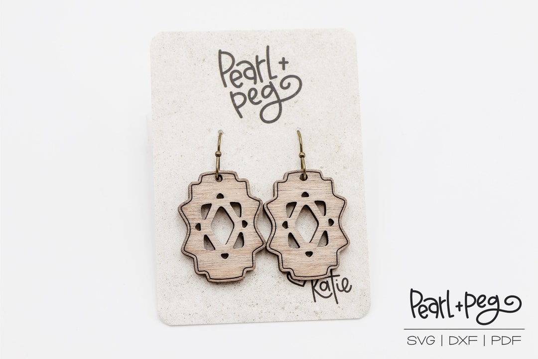 Simple Aztec Cutout Laser Engraved Earrings Digital Download - Etsy
