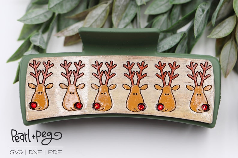 Reindeer Rudolph Laser Engraved Hair Clip File - Etsy