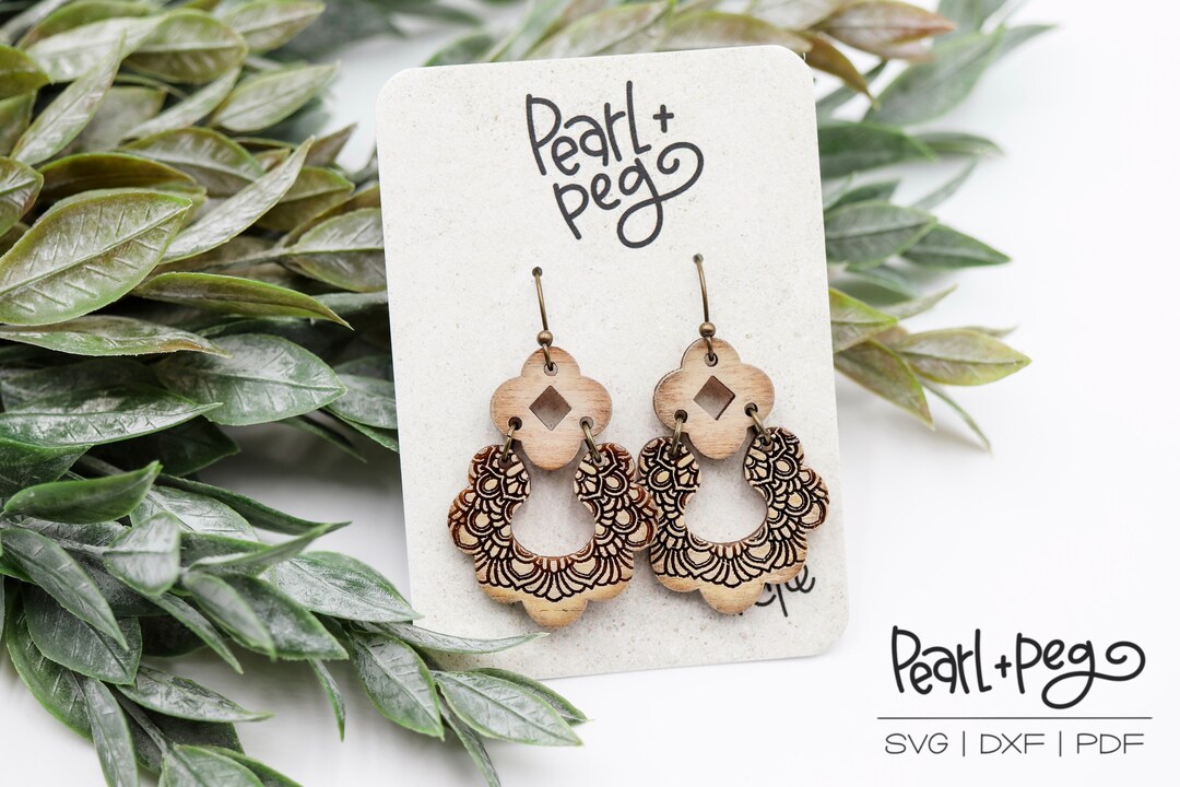 Regal Clover 2 Part Laser Engraved Earrings Digital Download - Etsy