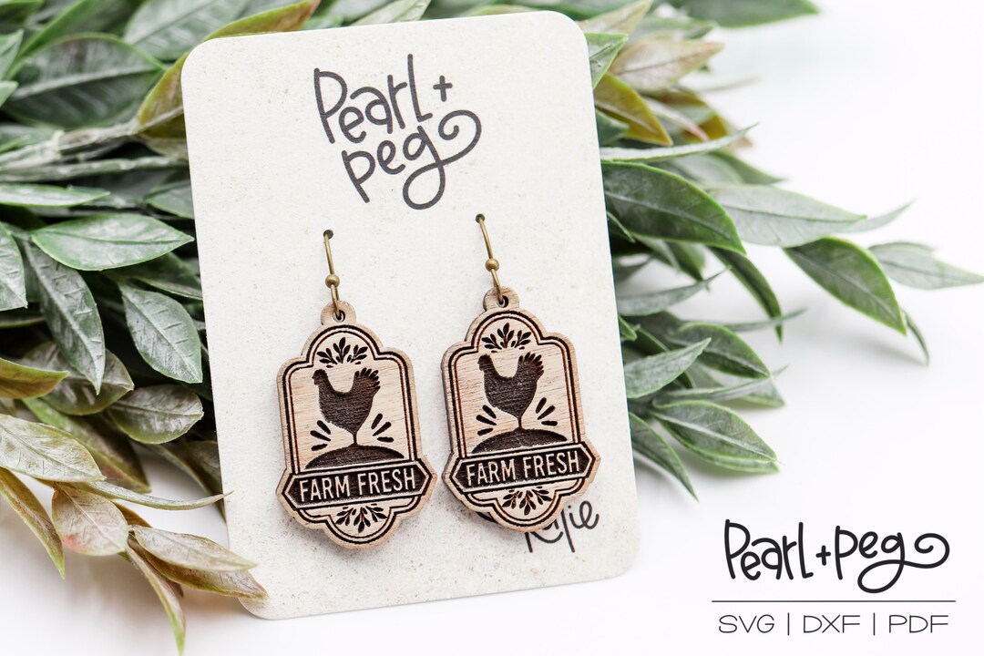 Farm Fresh Chicken Eggs Laser Engraved Earrings Digital Download - Etsy