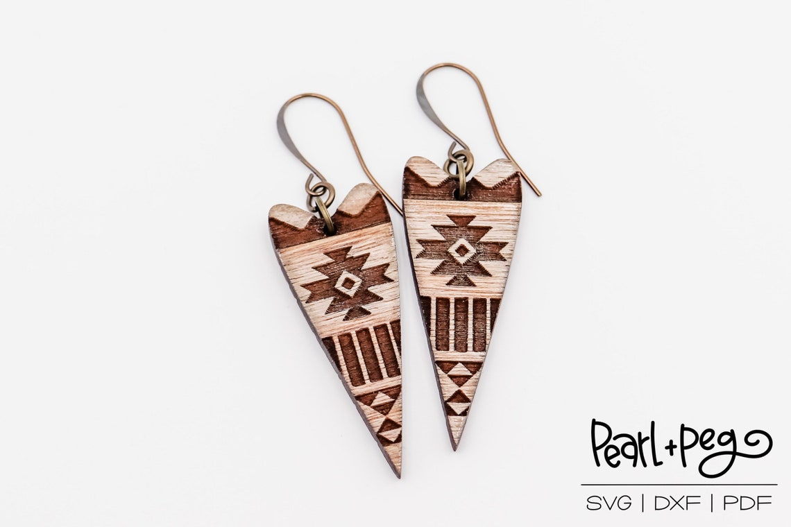 Aztec Tribal Long Heart Shaped Laser Engraved Digital Download - Etsy