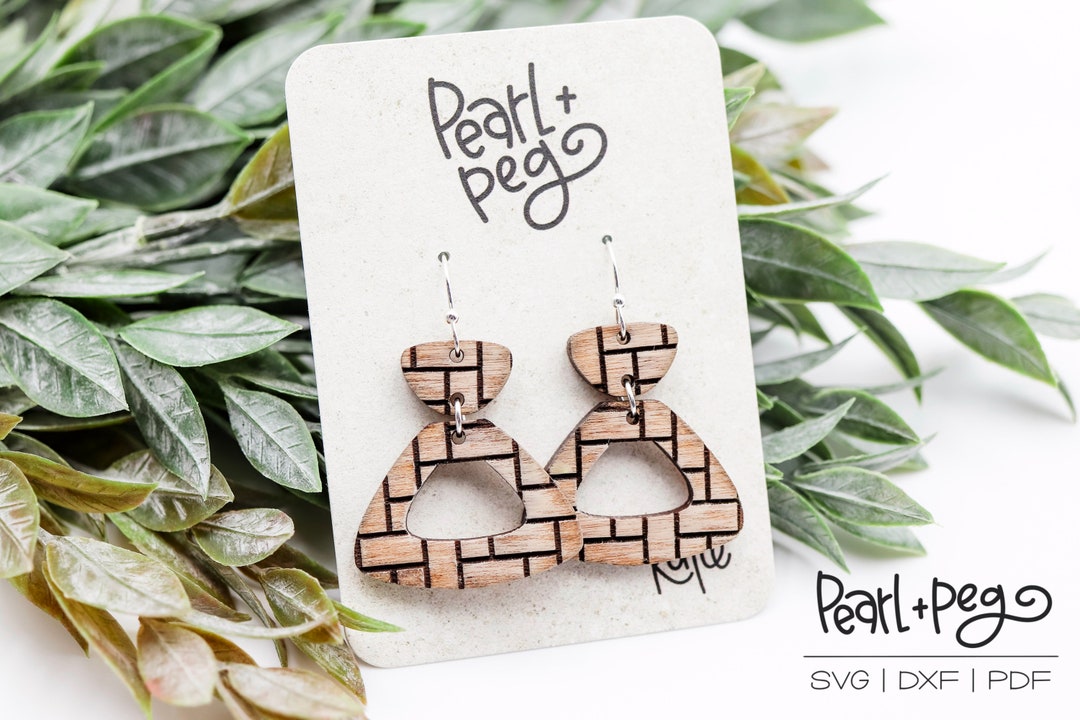 Cobblestone Triangle 2 Part Laser Engraved Earrings Digital Download - Etsy