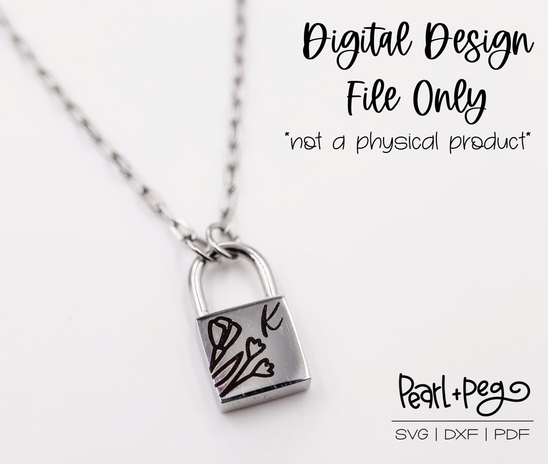 Small Locket Floral Initial Metal Blank Engrave Digital Download File ...