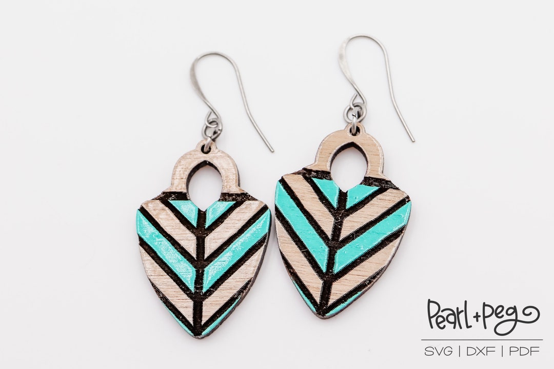 Thick Lined Spear Laser Engraved Earrings Digital Download - Etsy