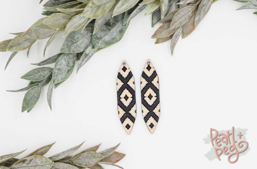 Criss Cross Tribal Bar X Laser Engrave Earrings Digital Download - Etsy ...